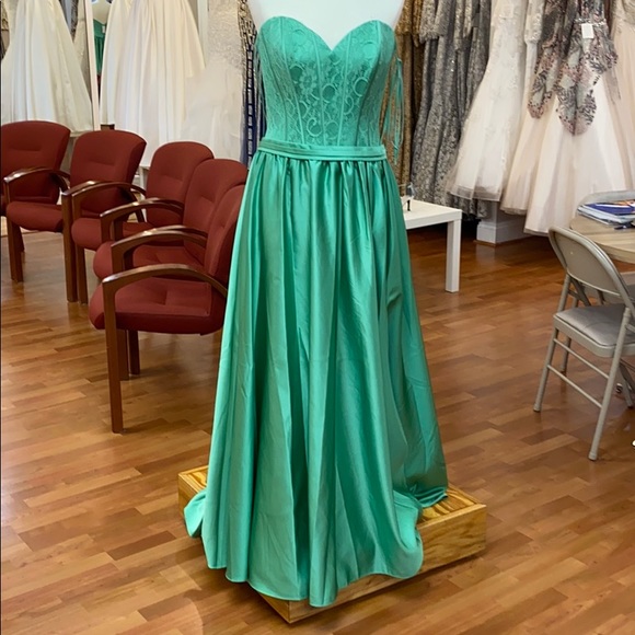 Allure Bridals | Dresses | Juniper Green Bridesmaid Dress With Lace ...